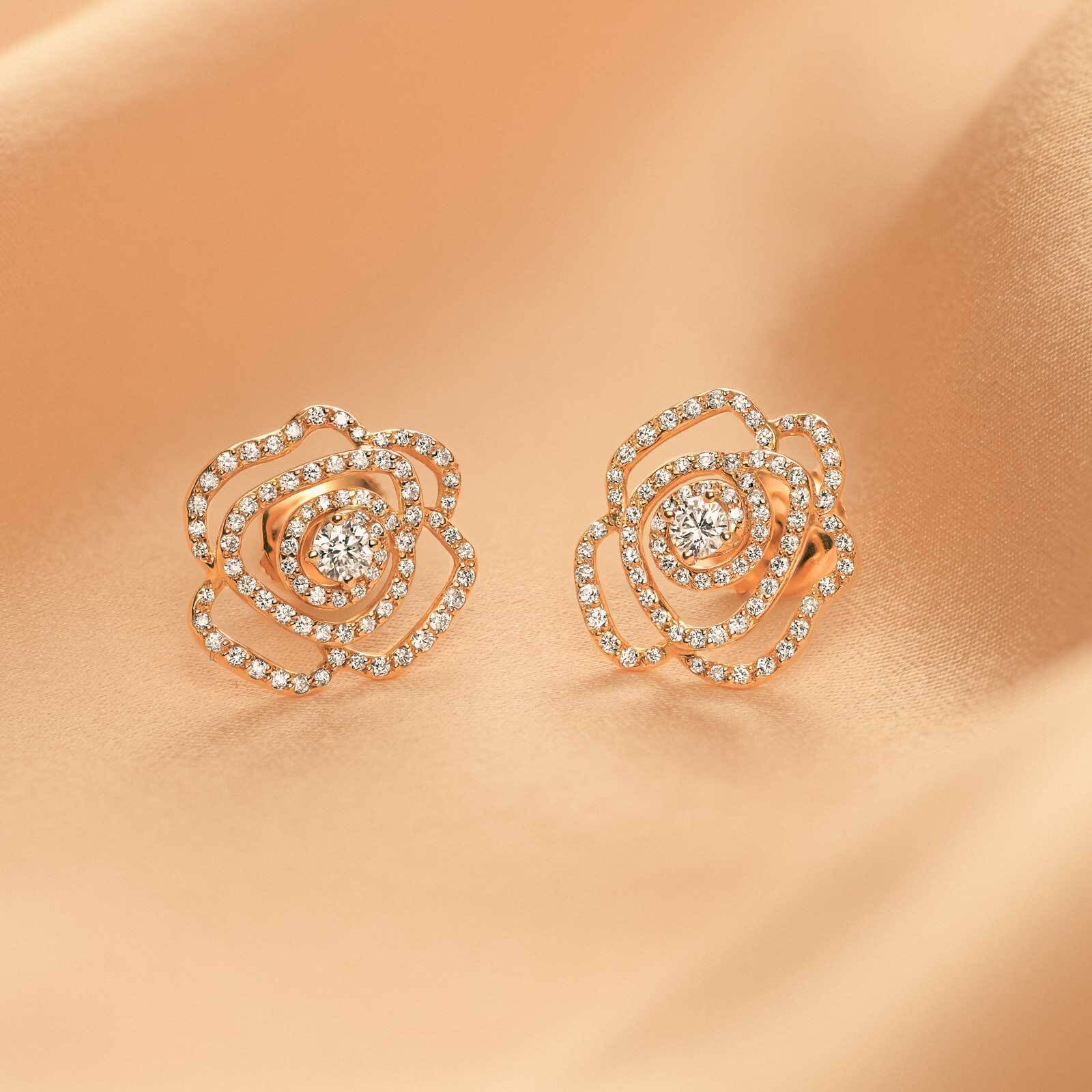 PrimaRosa Alta Rose Gold Diamond Earrings | Gemmyo