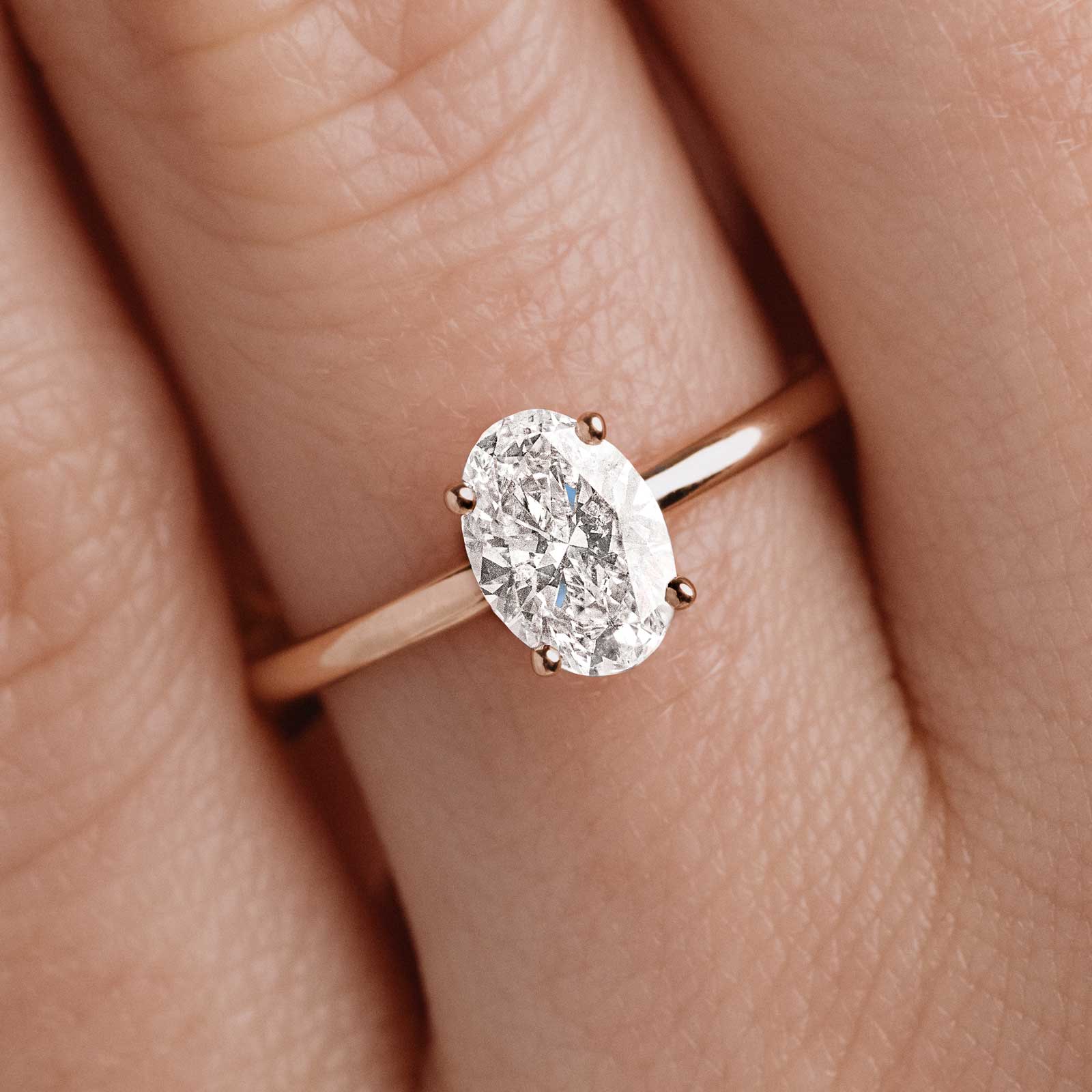 Bague Or rose Diamant Lady Ovale | Gemmyo