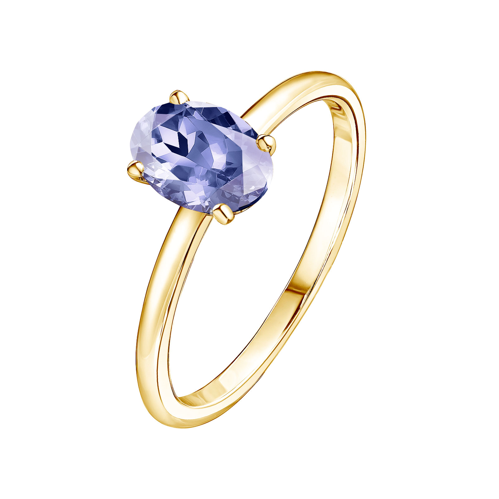 Lady Ovale Yellow Gold Tanzanite Ring | Gemmyo