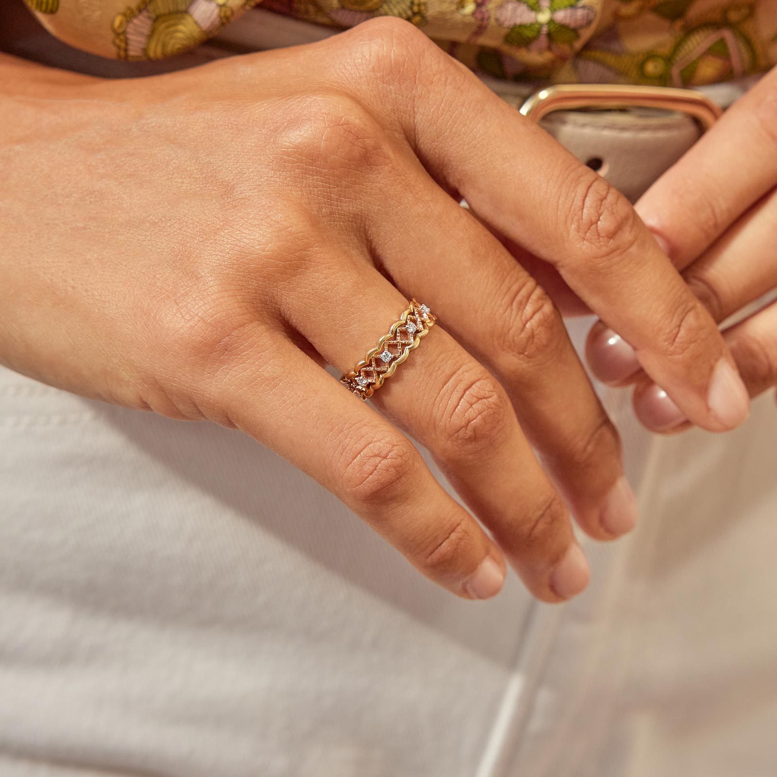 RétroMilano Uno S Yellow Gold Diamond Ring | Gemmyo