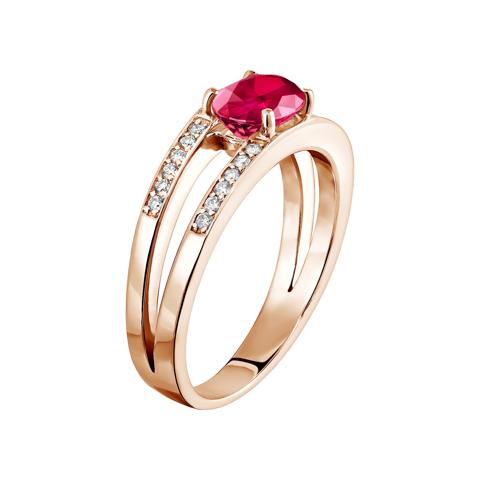 Cassandra Rose Gold Ruby Ring | Gemmyo