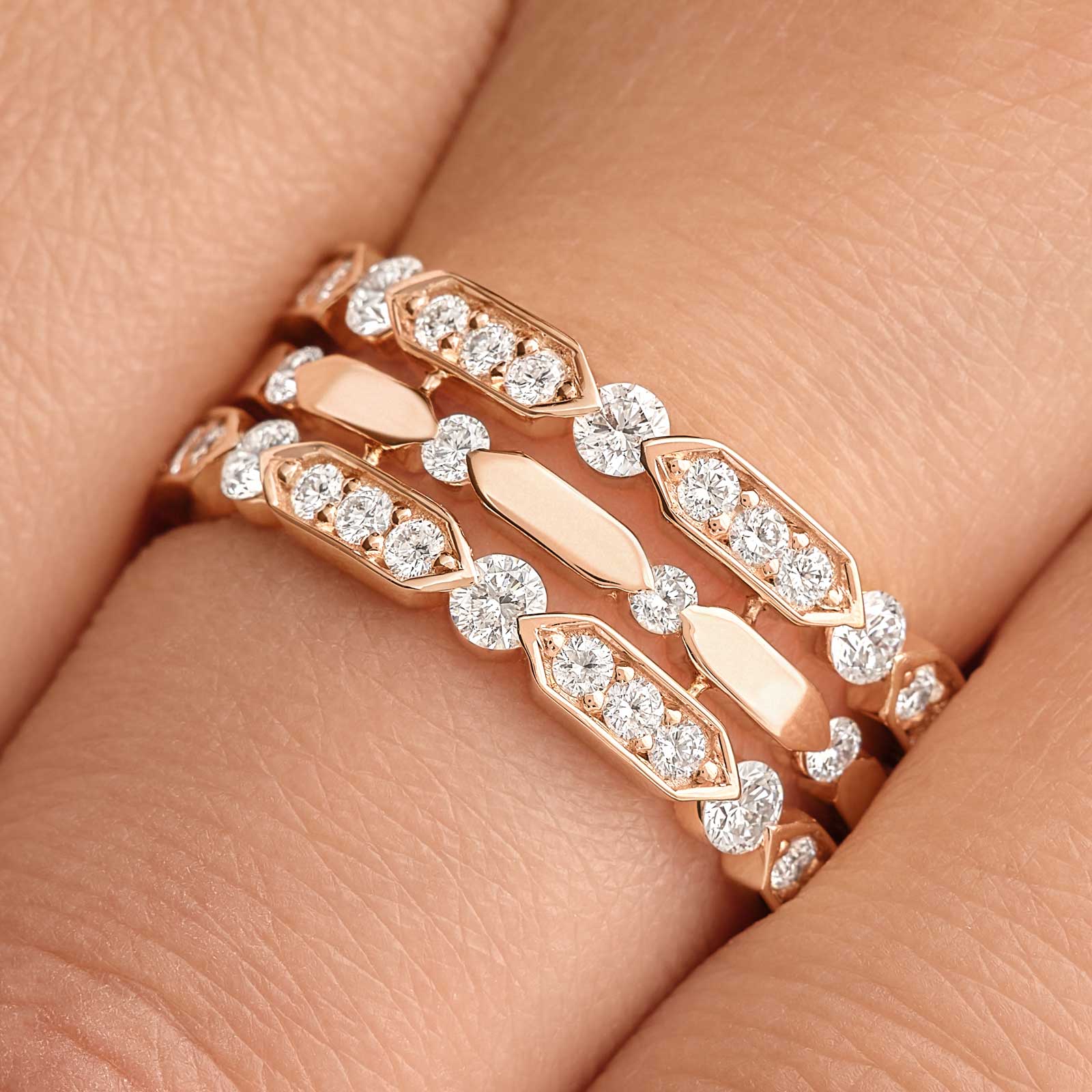 MET Prima Rose Gold Diamond Ring | Gemmyo