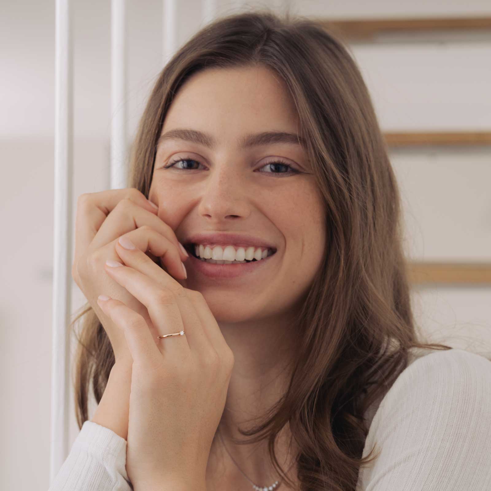 Mini Lady Rose Gold Diamond Ring | Gemmyo